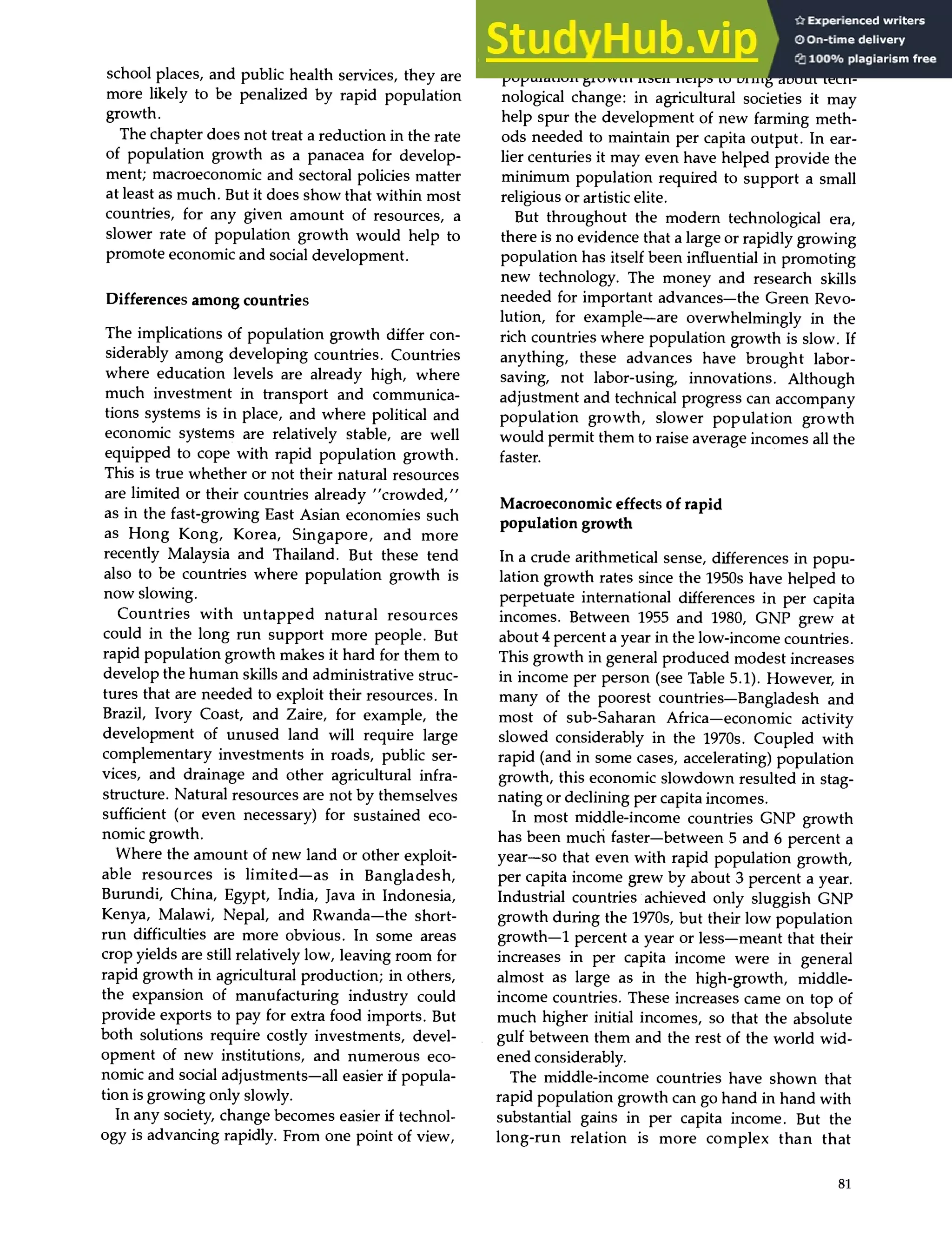 5 The Consequences Of Rapid Population Growth | PDF