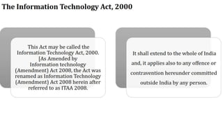 The Information Technology Act, 2000 | #TheInformationTechnologyAct,2000 | PPSX