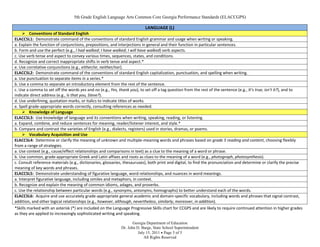 5th grade CCGPS: ELA | PDF | Education