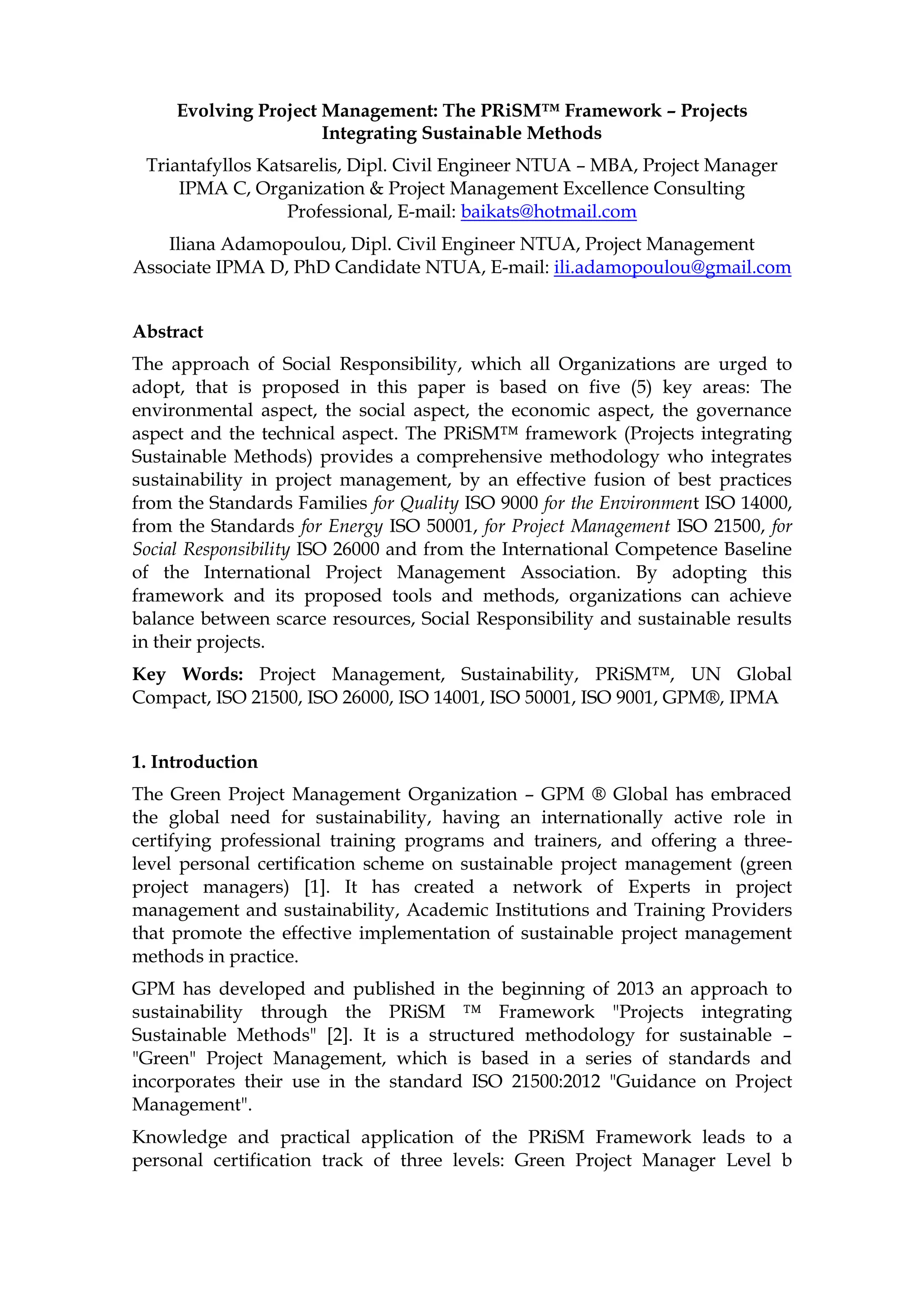 Evolving Project Management: The PRiSM™ Framework – Projects ...