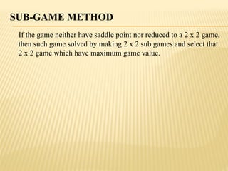 5 Theory of Games 1. Special notes designed for students | PPT