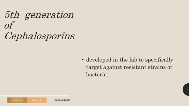 5th generation of cephalosporin | PPSX | Infectious Diseases | Diseases ...