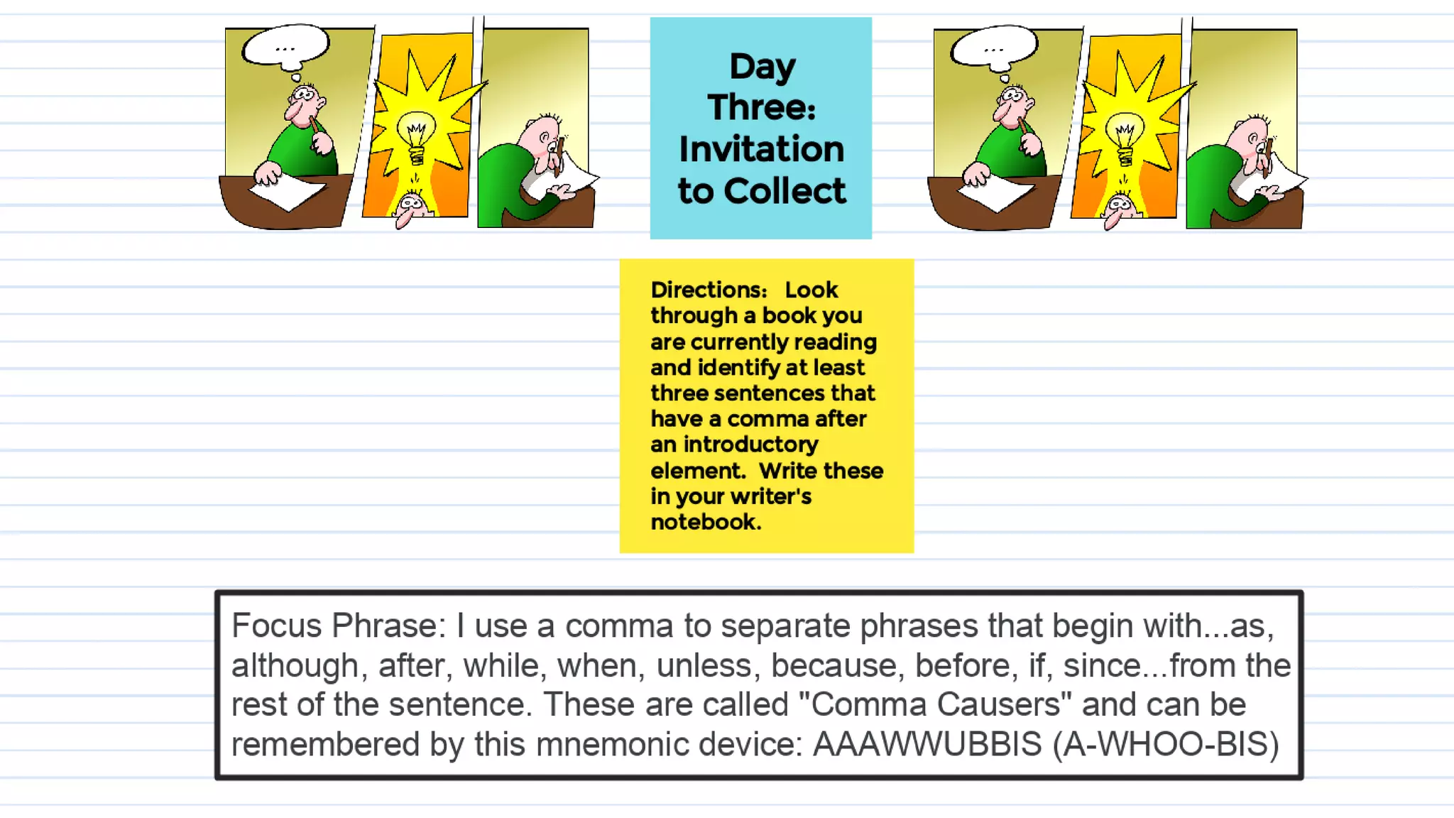 5th grade comma after an introductory element | PDF