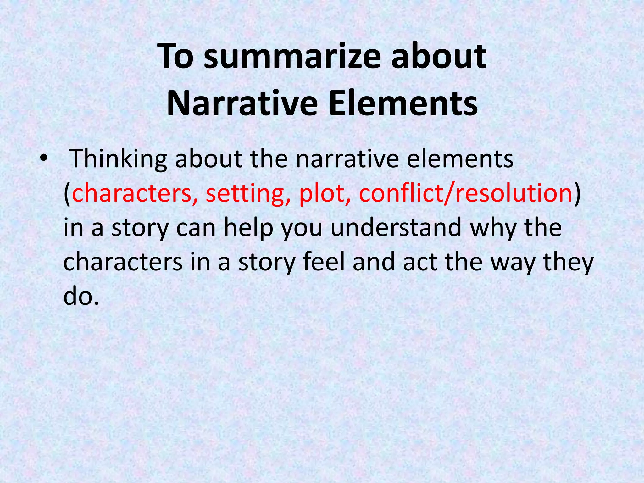 5th Grade Narrative Elements | PPTX
