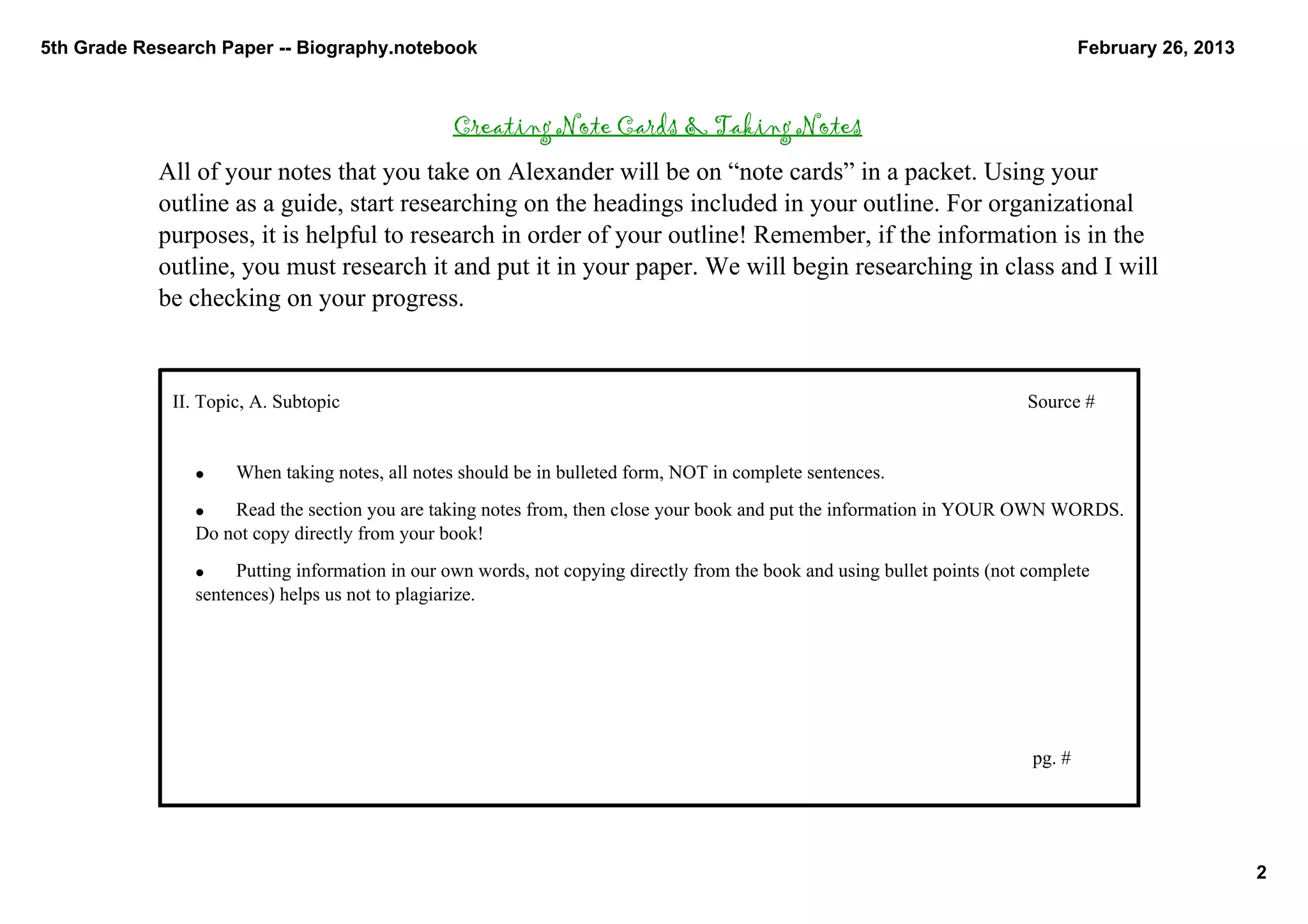 Biography -- Note Taking | PDF