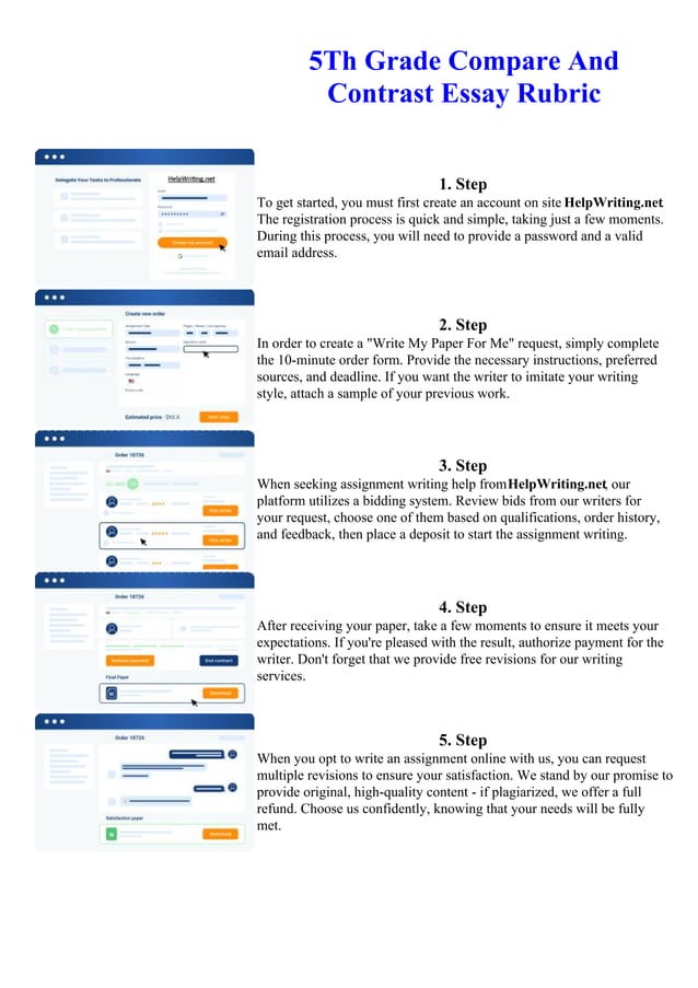 5Th Grade Compare And Contrast Essay Rubric | PDF