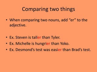 5th Grade - Comparing With Adjectives | PPTX