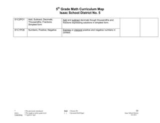 Fifth Grade Curriculum Map 2011 | PDF