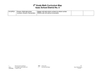 Fifth Grade Curriculum Map 2011 | PDF