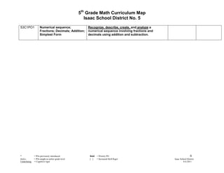 Fifth Grade Curriculum Map 2011 | PDF