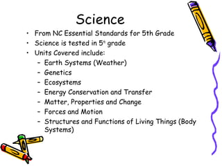 5th Grade Curriculum Night Information 2014-2015 | PPT