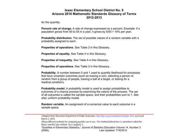 5th Grade Math Glossary | PPT