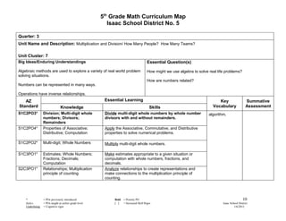 5th grade math curriculum map 2011 2012-2 | PDF