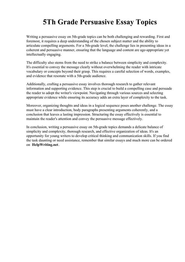 5Th Grade Persuasive Essay Topics.pdf