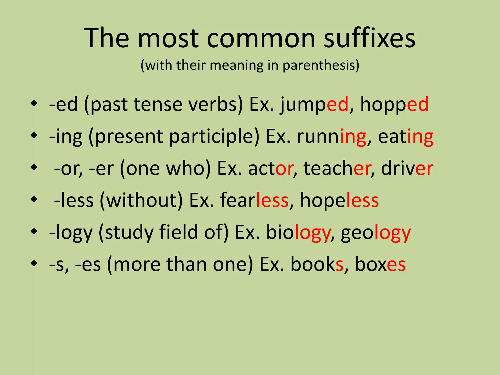 5th Grade Prefixes, Suffixes & Roots | PPTX