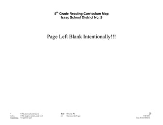 Fifth Grade Reading Curriculum Map 2011 2012 | PDF | Educational ...