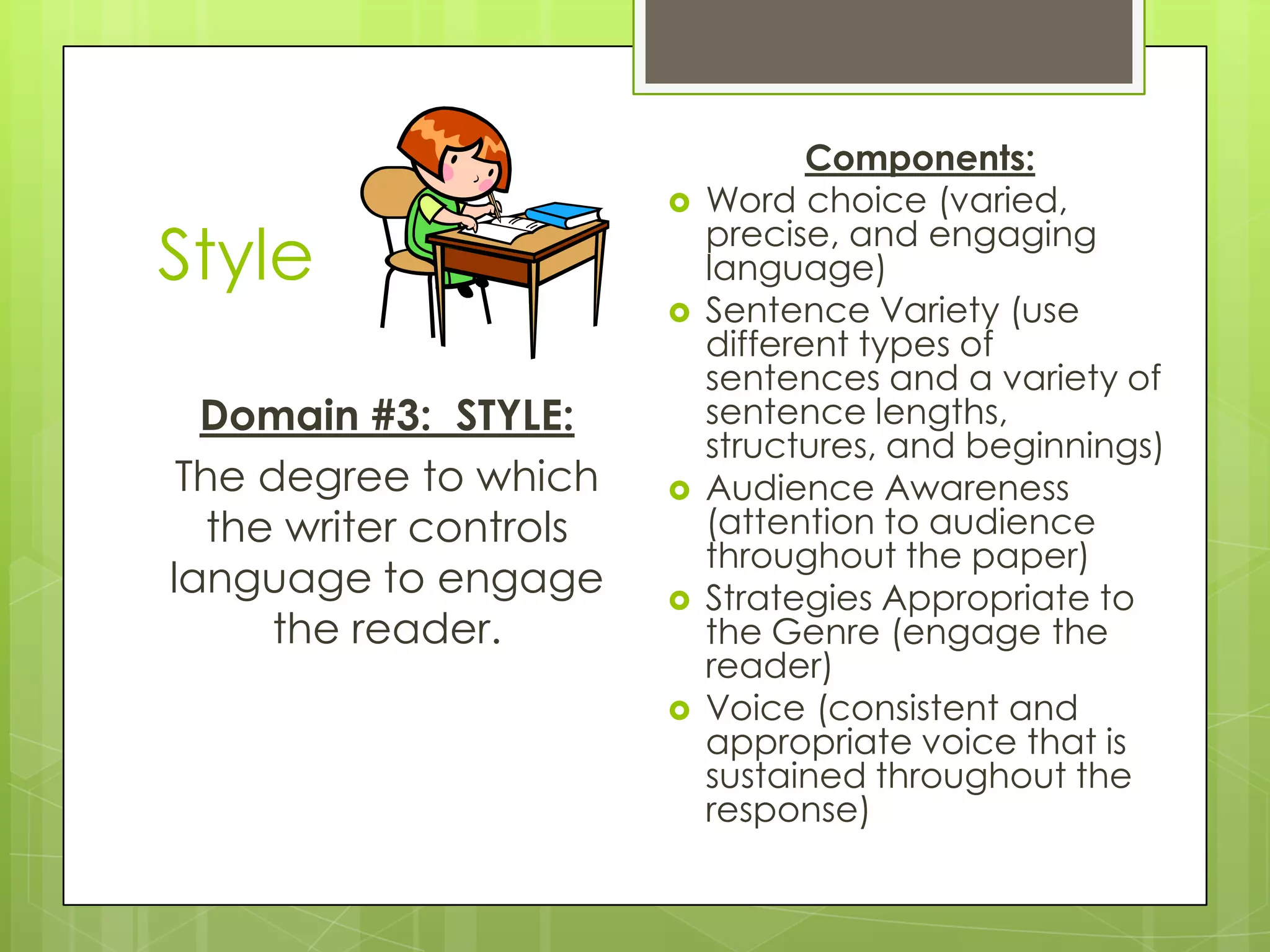 5th grade writing domains | PPTX