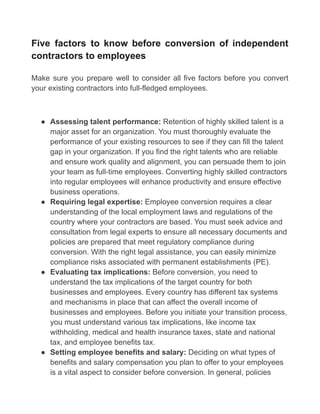 5 things to know before converting independent contractors into ...