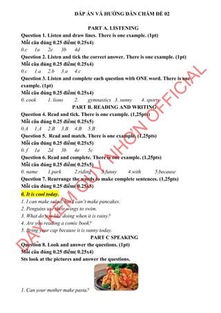 5 ĐỀ THI ĐỊNH KÌ CUỐI HK1 I LEARN SMART START LỚP 4 - NĂM HỌC 2023-2024 (CÓ FILE AUDIO VÀ ĐÁP ÁN ...