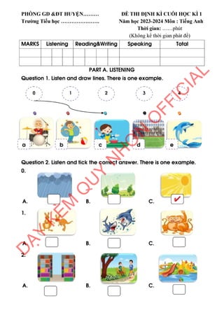 5 ĐỀ THI ĐỊNH KÌ CUỐI HK1 I LEARN SMART START LỚP 4 - NĂM HỌC 2023-2024 (CÓ FILE AUDIO VÀ ĐÁP ÁN ...