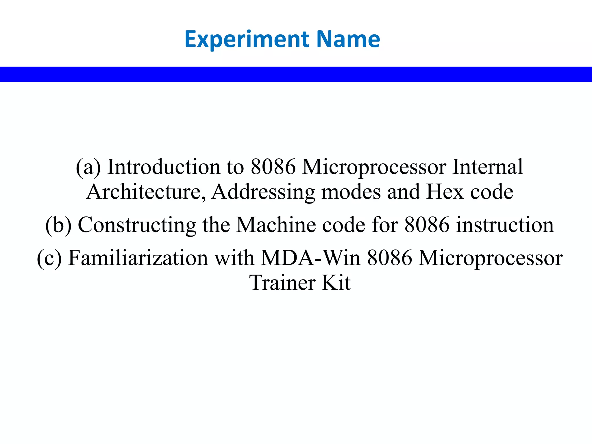8086 Micro Processor And Mda 8086 Trainer Kit Ppt 