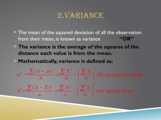 5th lecture on Measures of dispersion for | PPT