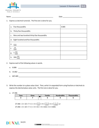 5th mathmodule1 | PDF
