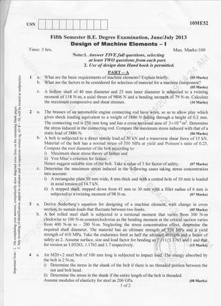 2013-June: 5th Semester Mechanical Engineering Question Paper | PDF