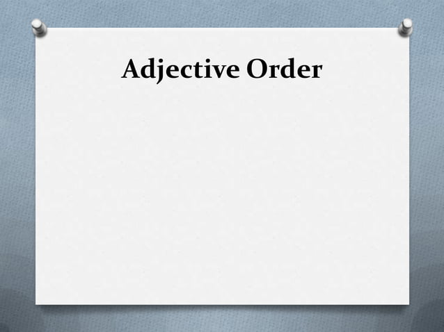 adjective order | PPT