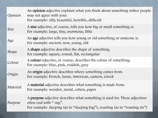 adjective order | PPTX