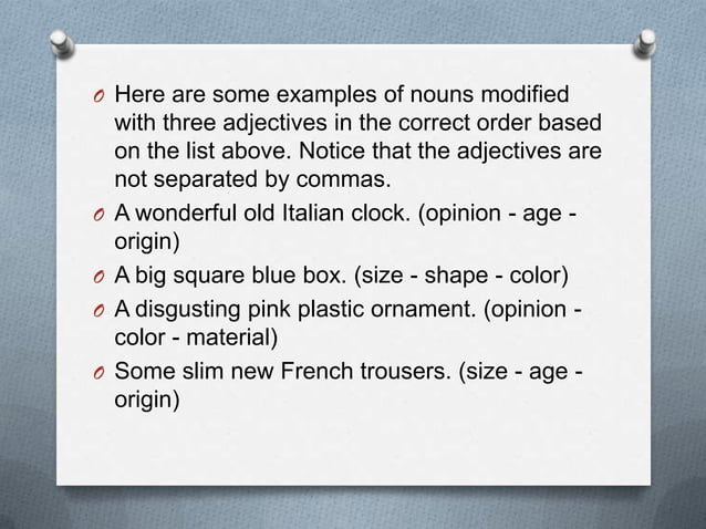 adjective order | PPT