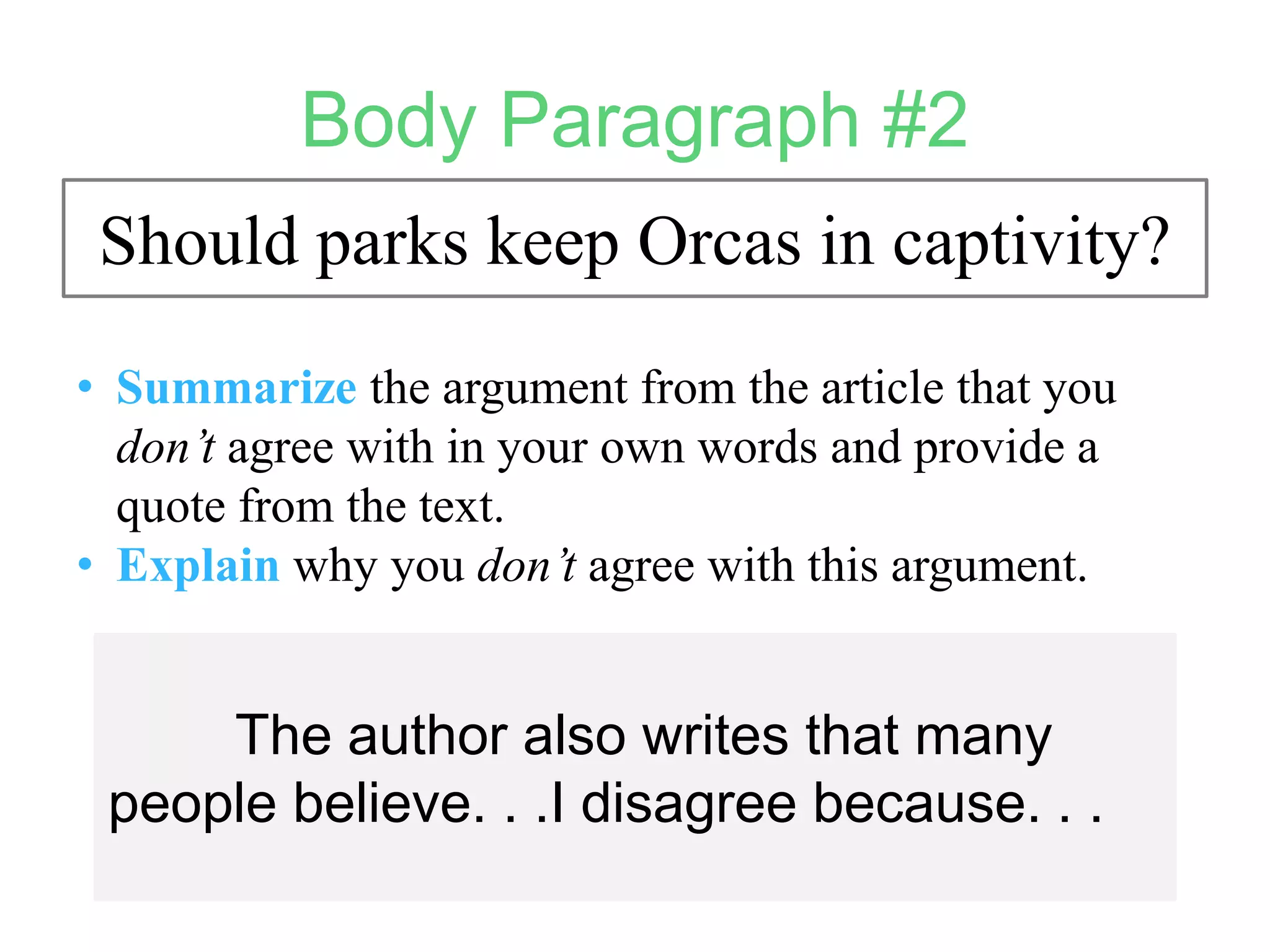 Killer Whale Persuasive Essay | PPTX