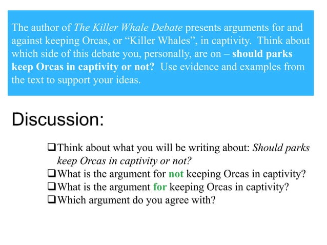 Killer Whale Persuasive Essay | PPTX