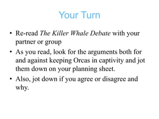 Killer Whale Persuasive Essay | PPTX