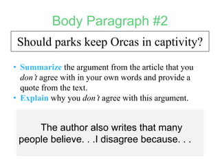 Killer Whale Persuasive Essay | PPTX