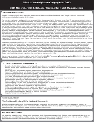 5th pharmacovigilance congregation 2013 | PDF