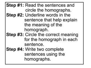 Homographs | PPT