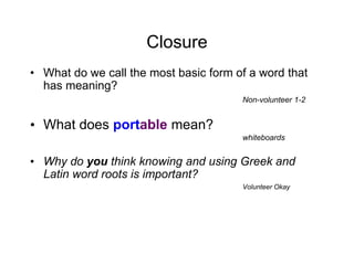 Latin words and prefixes kfbfbewjkfwj fwejkfbew f | PPT