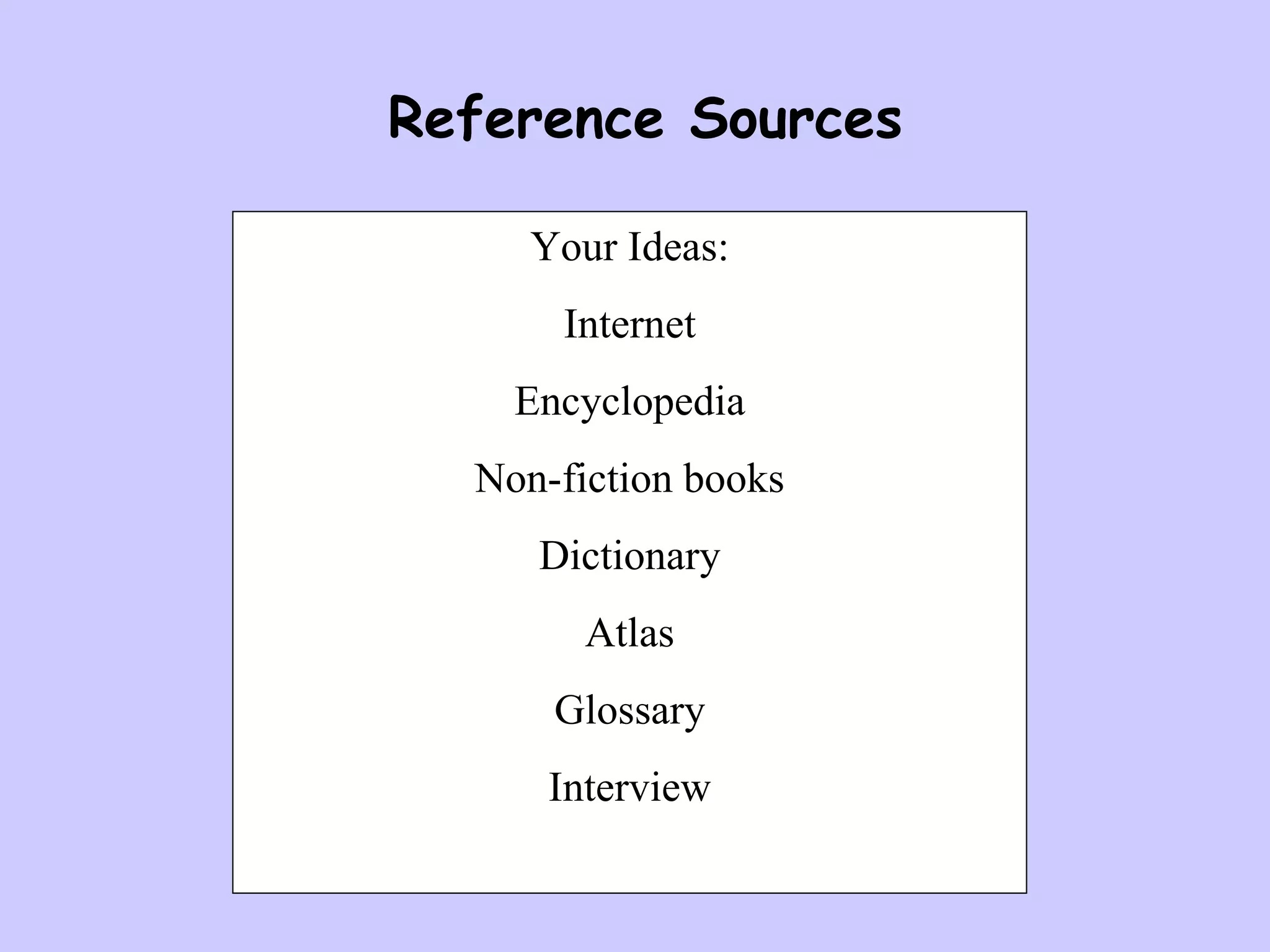 5th Reference Sources | PPT