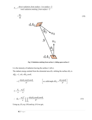 Radiavtive Heat Transfer assignment | PDF