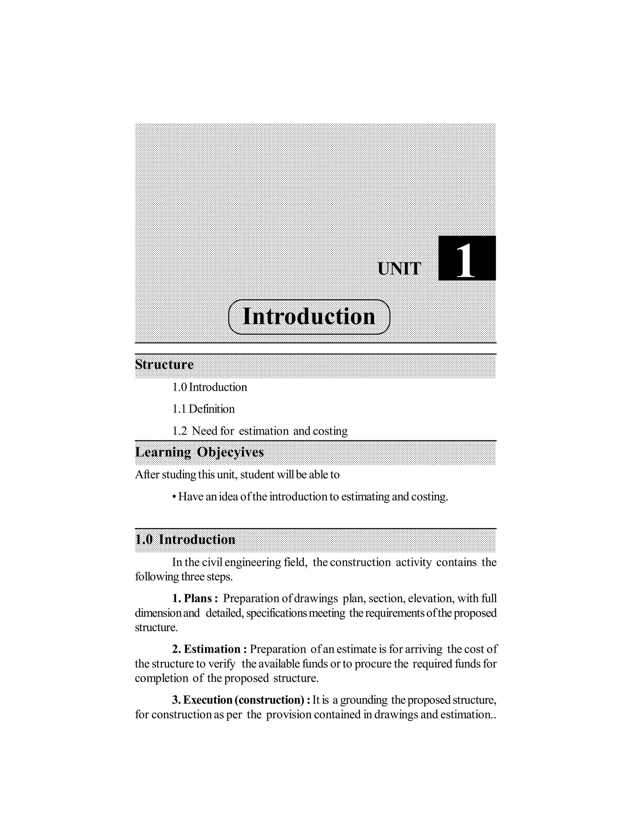 B.arch Estimation and Costing | PDF