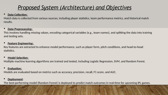 IPL Match winning prediction using machine learning | PPTX