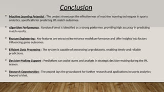 IPL Match winning prediction using machine learning | PPTX