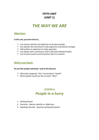 level 5th - 5th unit | DOCX