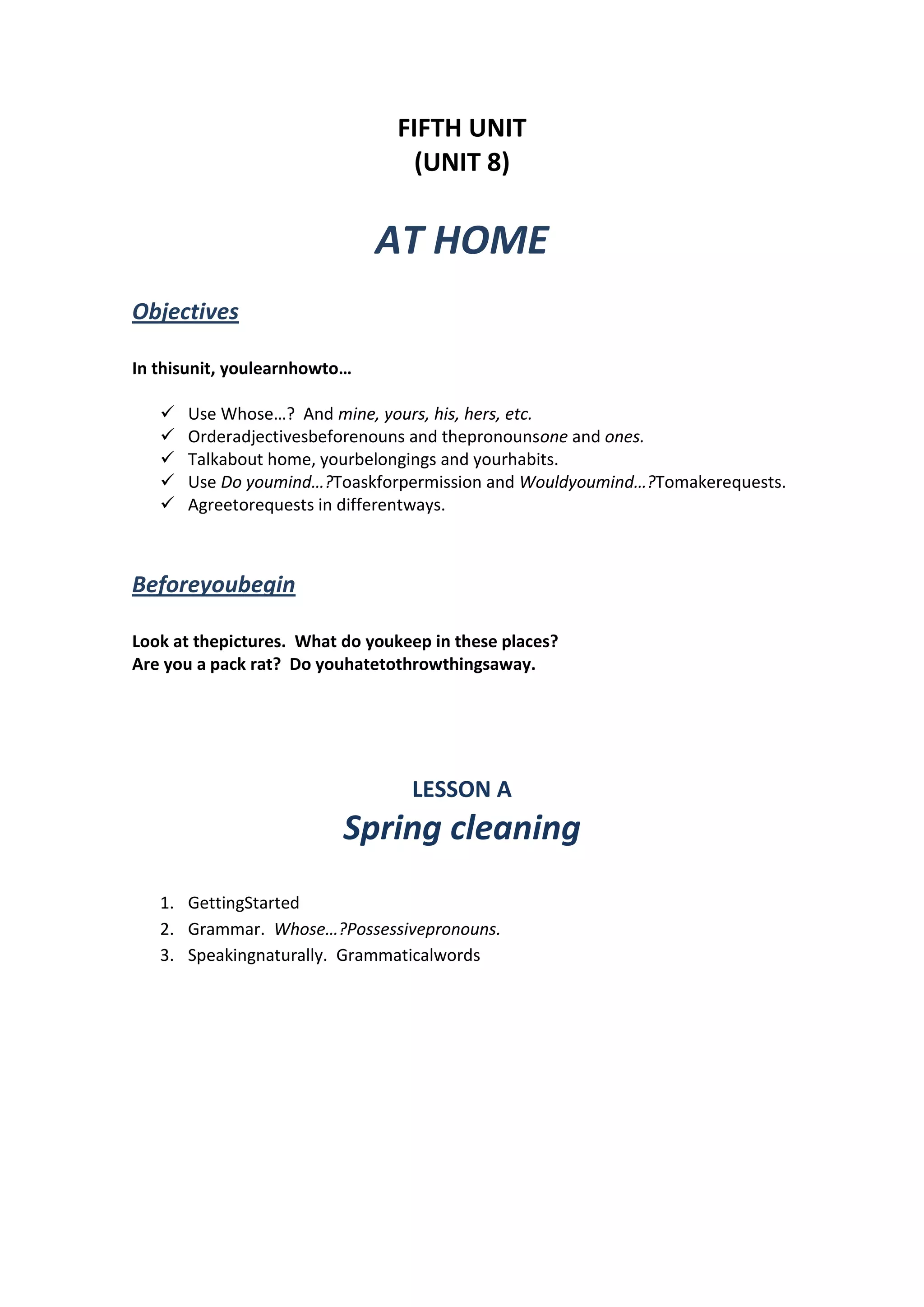 level 4th 5th unit | DOCX