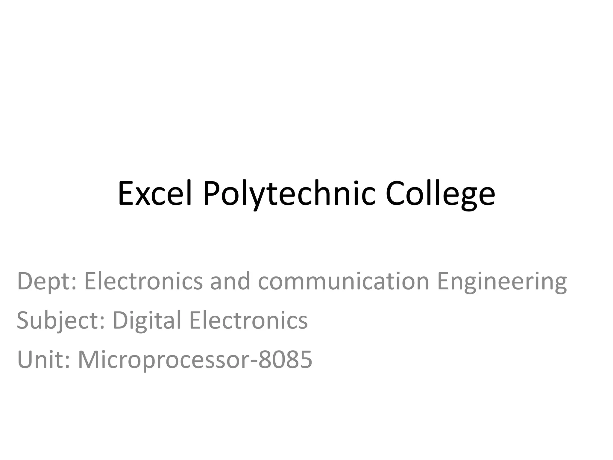 5th unit Microprocessor 8085 | PPT