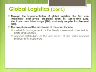 global logistics and distribution | PPT
