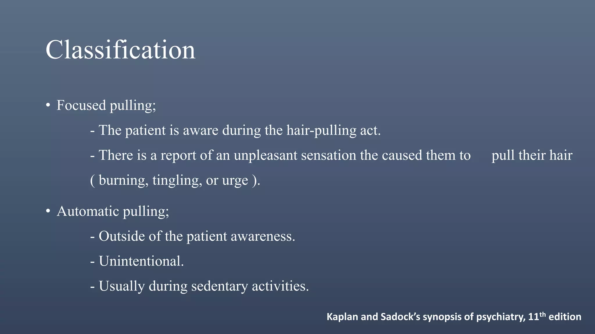 Trichotillomania (hair-pulling disorder) | PPTX