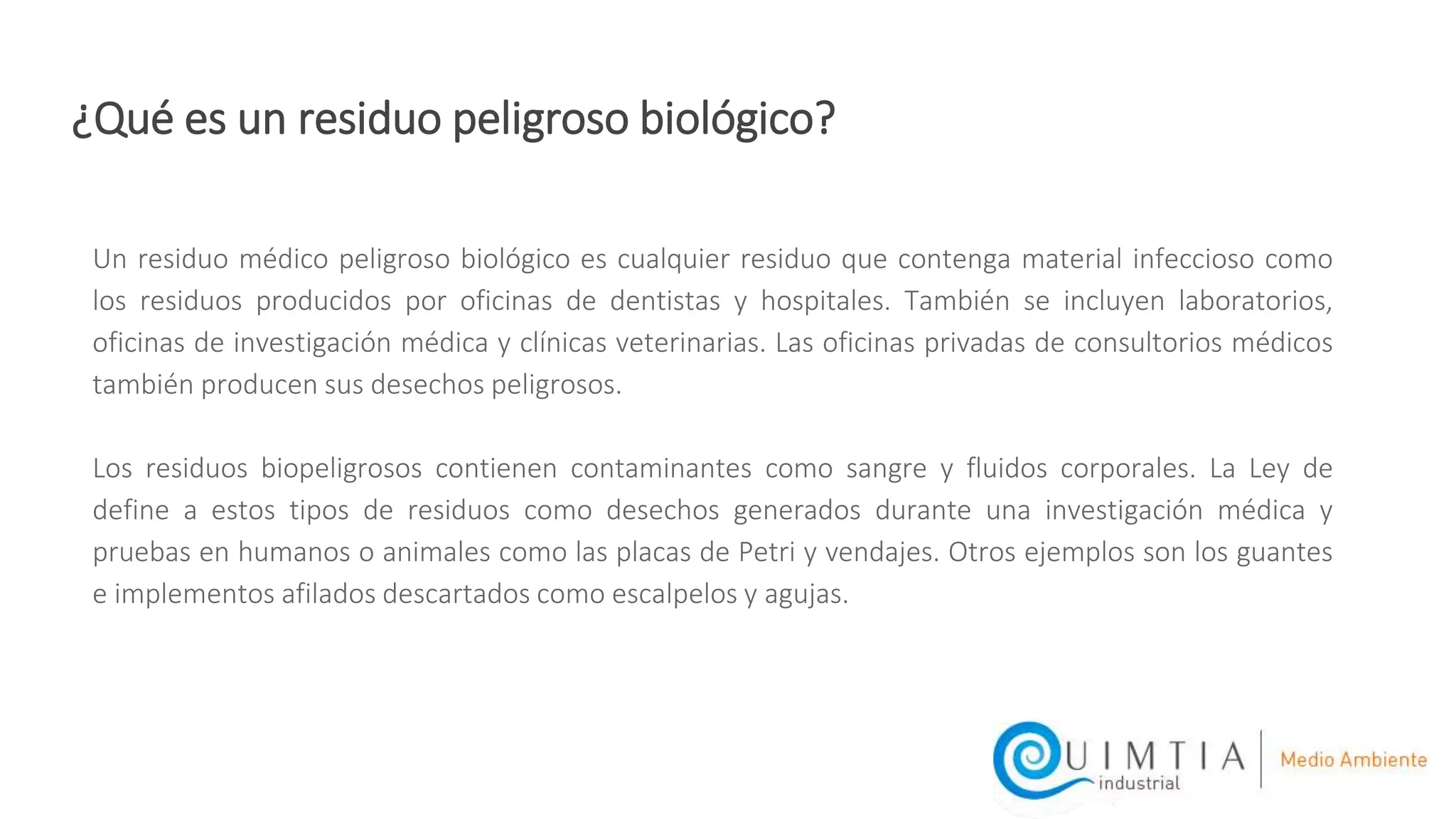 5 tipos de residuos biológicos peligrosos y como desecharlos | PPTX