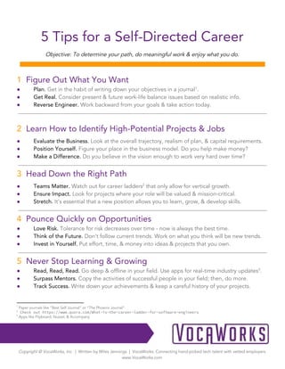 5 Tips for a Self-Directed Career | PDF